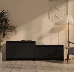 vidaXL TV skříňka 146,5 x 35 x 50 cm kompozitní dřevo [809815] Barva: Černá