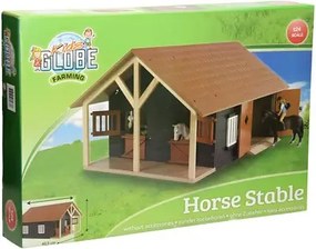 KIDS GLOBE Dřevěná stavebnice Stáj pro koně se 2 boxy / Měřítko 1:24 /