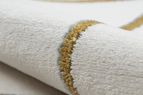 Dywany Łuszczów, Kusový koberec Emerald 1013 cream and gold kruh, 200x200 (průměr) kruh, bílá, ložnice