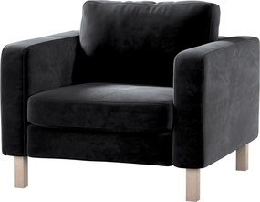 Potah na křeslo IKEA Karlstad, krátký barva černá látka lesklé, sametová