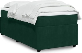 Box spring postel s matrací tmavě zelená 90x190 cm samet 3285611