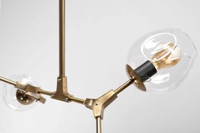 Toolight Skleněné koule 5 ramenná závěsná lampa APP506-5C zlatá