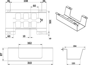 In-Design Držák kabelů a zásuvek pod stůl BOXIT V bílý Šířka držáku kabelu: 310 mm