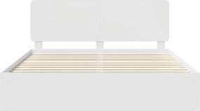 Rám postele s čelo Bílá 200 x 200 cm Masivní borové dřevo 3412443