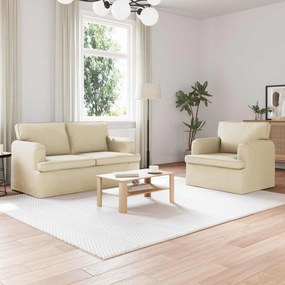 Set pohovek 2 ks Krémová textil 3407521
