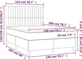 Box spring postel s matrací tmavě modrá 140x200 cm samet 3143149