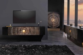 Designový závěsný TV stolek Venetia 160 cm černo-zlatý