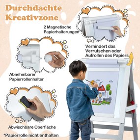 Costway Dětský stojan s židlí, výškově nastavitelná dětská tabule
