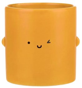 Ohh Deer Keramický obal na květináč Mustard Smile Toki, žlutá barva, keramika