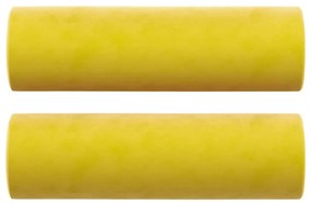 Petromila 3místná pohovka s polštáři žlutá 180 cm samet