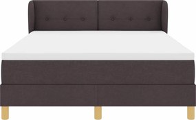 Postel s boxspringem s čelo Tmavě hnědá 160 x 200 cm textil 3340223