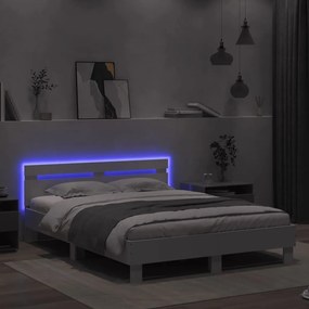 Rám postele s čelem a LED osvětlením bílý 140 x 190 cm 3207560