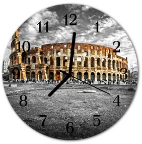 Nástenné skleněné hodiny Koloseum