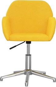 Otočné jídelní židle 2 ks hořčicově žluté textil 3103039