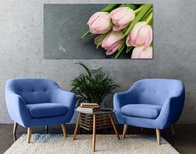 Obraz pastelově růžové tulipány