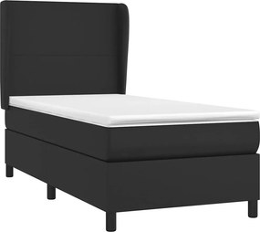 Box spring postel s matrací černá 90x190 cm umělá kůže 3128883