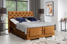 Kontinentální postel CARLINO boxspring s elektrickým polohováním 200x180, zelená (kronos 19)