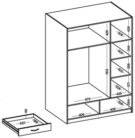 Šatní skříň STELLA | 135 cm | ÚZKÁ | buk