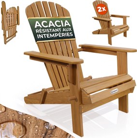 Lehátko Adirondack sada 2 ks z akáciového dřeva skládací