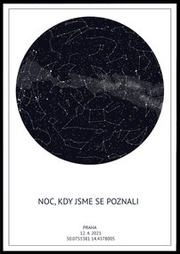 Plakát Hvězdná mapa vašeho životního okamžiku Velikost: A3 - 29,7x42 cm, Volba rámu: bez rámu, Vzhled: Hory