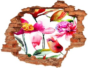 Wallmuralia Díra 3D fototapeta nálepka Divoké květiny 90x70 cm