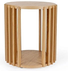 Odkládací stolek z dubového dřeva Woodman Drum, ø 53 cm