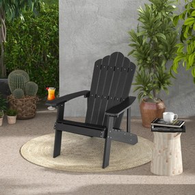 Costway Zahradní židle Adirondack Chair s držákem na pohár, černý