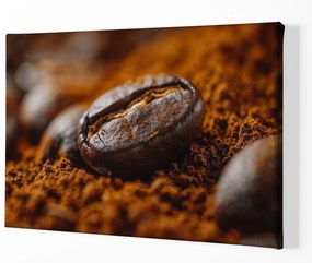 Obraz na plátně - Káva, velké zrnko FeelHappy.cz Velikost obrazu: 90 x 60 cm