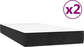 Box spring postel s matrací černá 200x200 cm samet 3144701