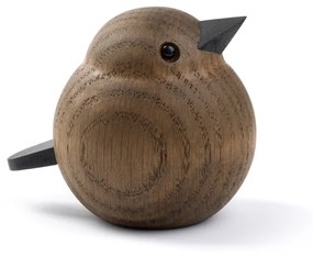 Dřevěný ptáček Baby Sparrow Smoke Stained Oak Novoform