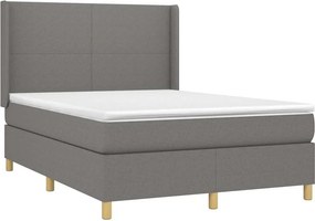 Box spring postel s matrací tmavě šedá 140x200 cm textil 3131834