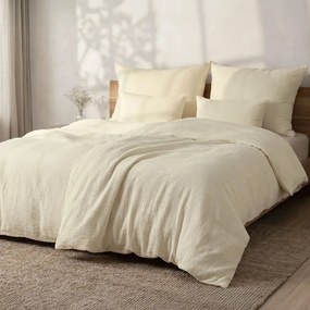 Celoroční mušelínové francouzské povlečení Ivory - GOTS Velikost: 220 x 200 + 2 x 70 x 90