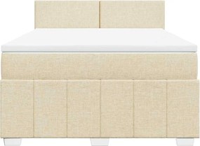 Box spring postel s matrací krémová 140x190 cm textil 3289361