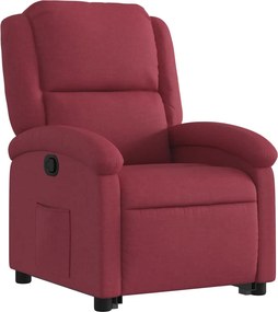Zvedací polohovací křeslo vínové textil 3204167