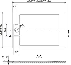 Mexen Otto obdélníkový sprchový kout SMC 100 x 80 cm, bílý - 4N108010