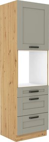 LUNA sa | vysoká skříňka 60 DPS-210 3S 1F na vestavnou troubu | 60 cm | UNI dvířka | artisan/světle šedá