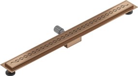 Mexen Flat, lineární podlahový žlab 90 cm, M18, měděná matná, 1C23090-15