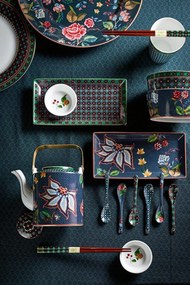 Pip Studio dárková sada misek a hůlek Oriental Berry Blues Blue (Porcelánová sada dvou misek 15 cm a dřevěných hůlek )