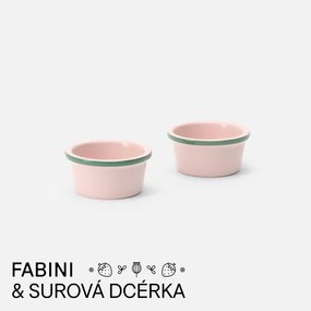 Fabini Sada forem na dezert FABINI & Surová dcérka, Ø 10 cm, 2 díly - Kameninová sada forem, růžová