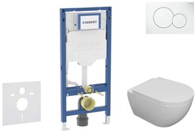 Geberit Duofix - Set předstěnové instalace, klozetu Oudee a sedátka softclose, tlačítko Sigma01, alpská bílá SANI11CA3100B