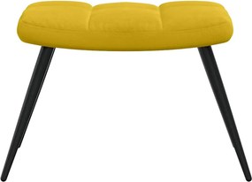 Relaxační křeslo s taburetkou, hořčicově žluté sametové 328091