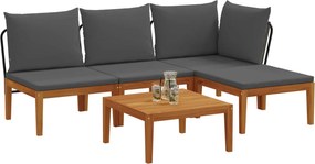 5 ks Zahradní lounge souprava s polštáři Přírodní 3407735