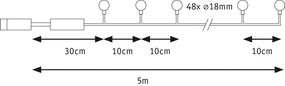 Paulmann Plug&Shine světelný řetěz, 48 LED světýlek, délka 5m IP44, 24V