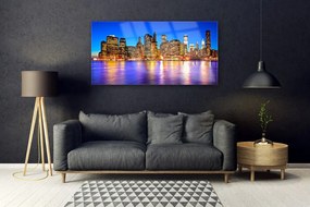 akrylový obraz Město Mrakodrapy Domy 120x60 cm