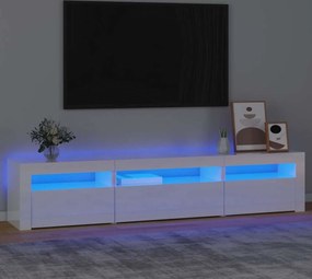 vidaXL TV skříňka s LED osvětlením 195x35x40 cm [3152740] Barva: bílá s vysokým leskem