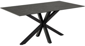 OnaDnes -20% Scandi Černý keramický jídelní stůl Skyline 160 x 90 cm