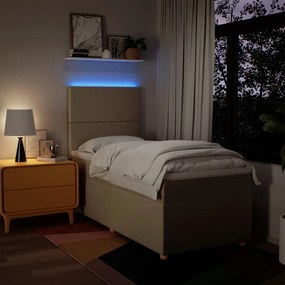 Box spring postel s matrací krémová 90x190 cm textil 3293433