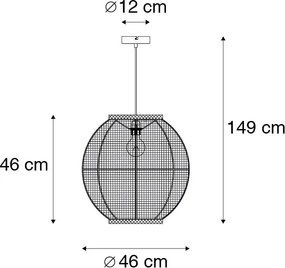 Orientální závěsné svítidlo hnědé 46 cm - Rob