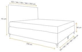 Boxspringová postel SHANNON - 200x200, zelená + topper ZDARMA