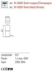 Redo Stolní lampa IWI ø 10 cm Barva: Měděná